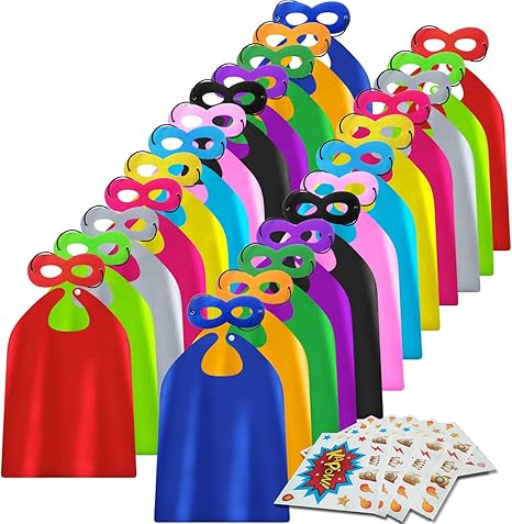 Amazon.com: ADJOY Kids Superhero Capes and Masks 24 Sets Pack with ...