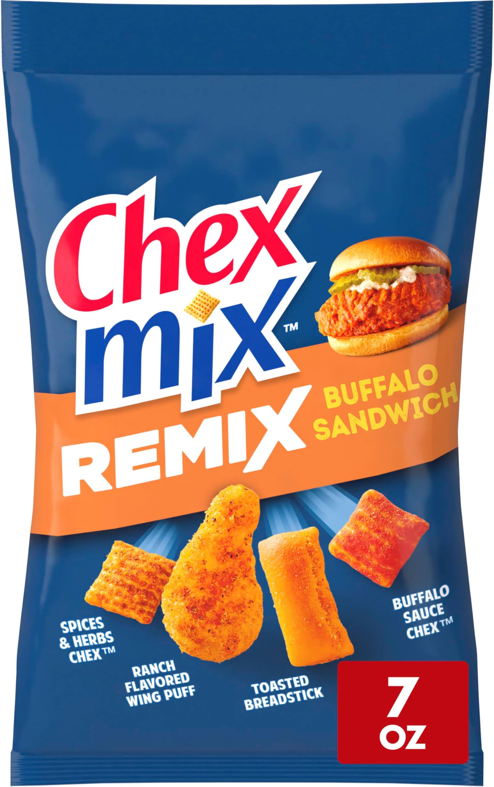 Amazon.com: Chex Mix Snack Mix, Remix Buffalo Sandwich, Savory Snack ...