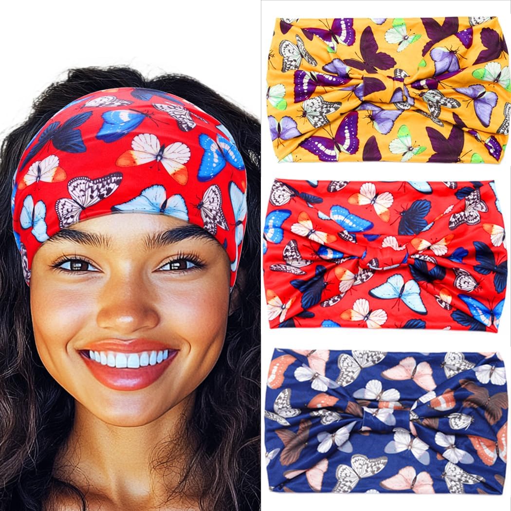 Amazon.com : Sefiinh Wide Headbands For Women Stretch Headband Boho ...