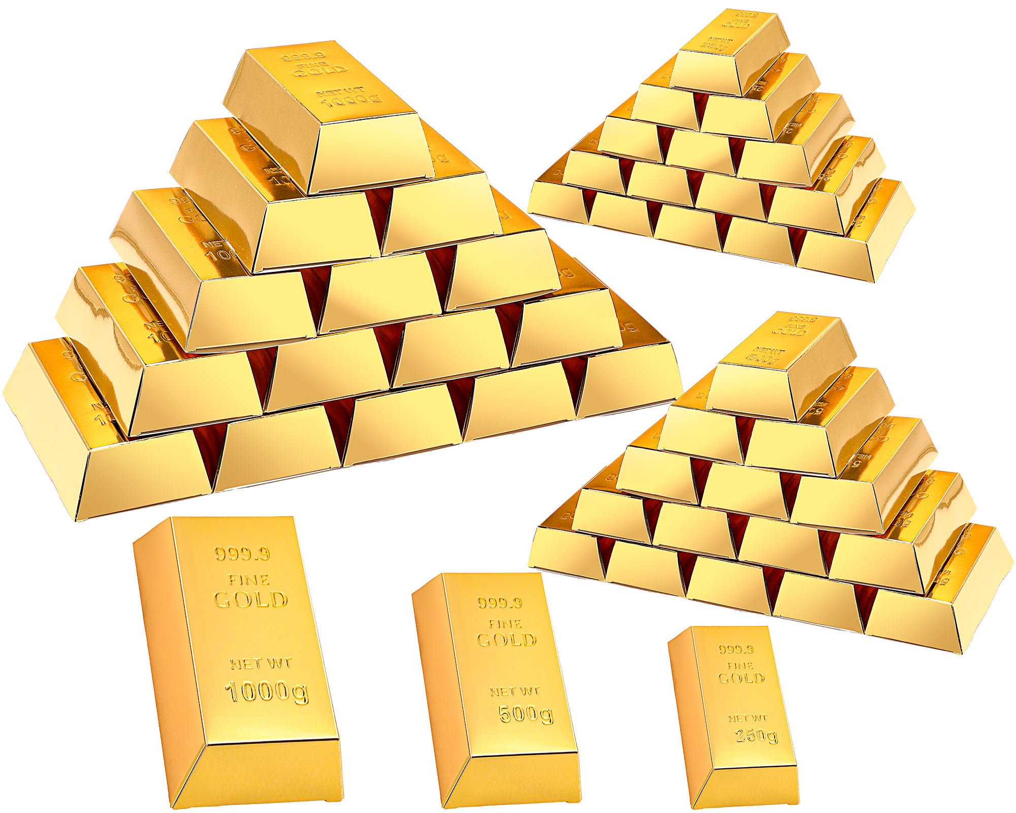 Amazon.com: Honoson 48 Pcs Gold Bars Fake Gift Box Foil Gold Bar Party ...