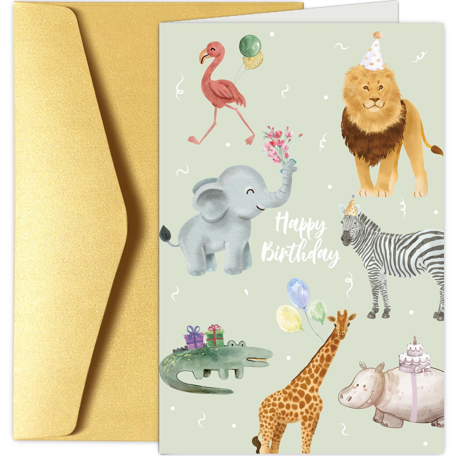 Snapklik.com : Jungle Animals Birthday Card, Safari Birthday Card For ...