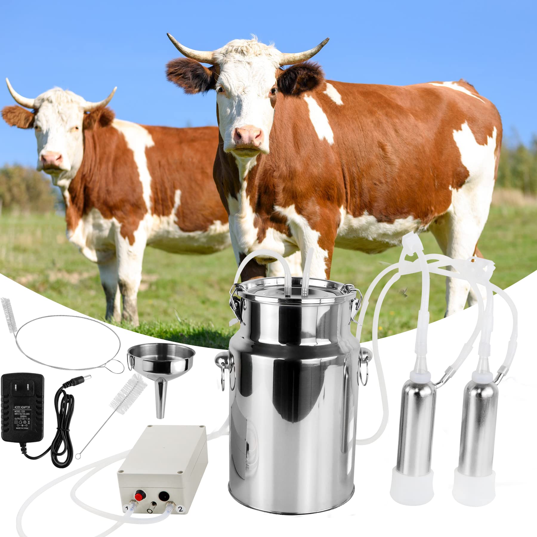 2L Milking Bucket Alvinlite Portable 2L For Cows & Sheep – With 2 Teat ...