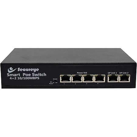 Secureye (S-4FE-2UE-LD) 4 PoE + 2 Uplink Ports 10/100 Mbps Smart ...