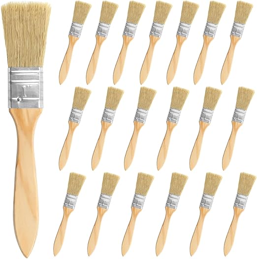 20pcs 1 Inch Paint Brush Set, Chip Paint Brushes, Small Paint Brushes Professional Wooden Handle ...