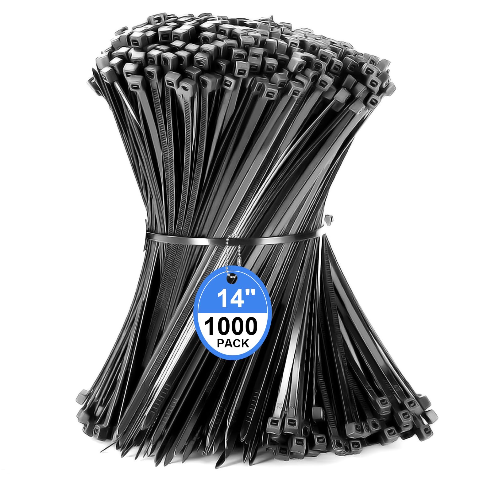 Amazon.com: Zip Ties 14 inch 1000 Pack Black Cable Ties, Heavy Duty ...