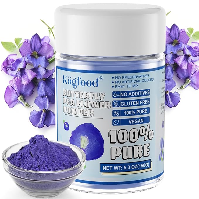 Amazon.com: Butterfly Pea Flower Powder - Kiigfood 5.3 oz/150g Pure ...