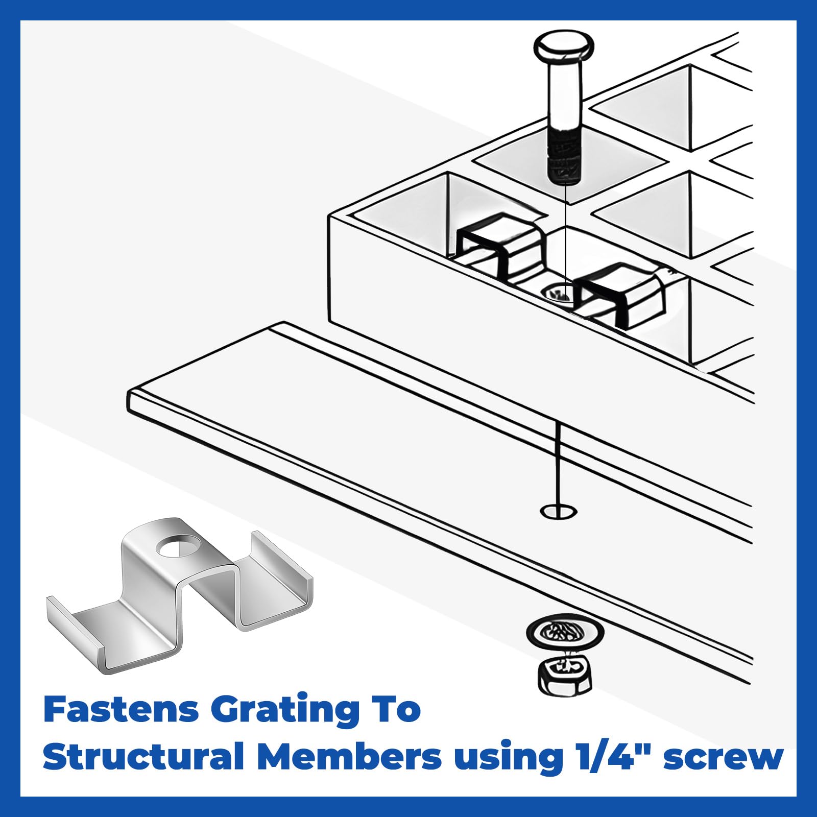 Snapklik.com : 25 Pcs Saddle Clips For Grating 316 Stainless Steel Bar ...