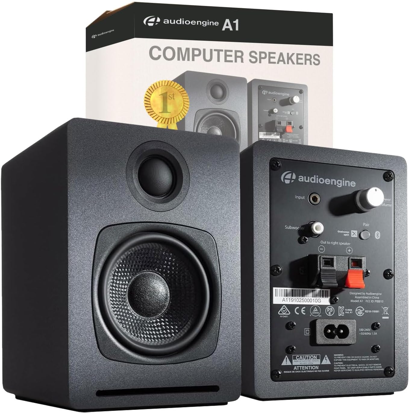 Audioengine A1 Wireless bluetooth speaker 30W Powered Desktop Speakers ...