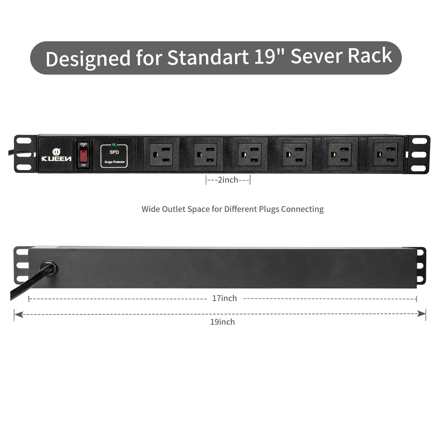 Kueen 19 1u Rack Mount Pdu Power Strips Server Rack | Desertcart OMAN