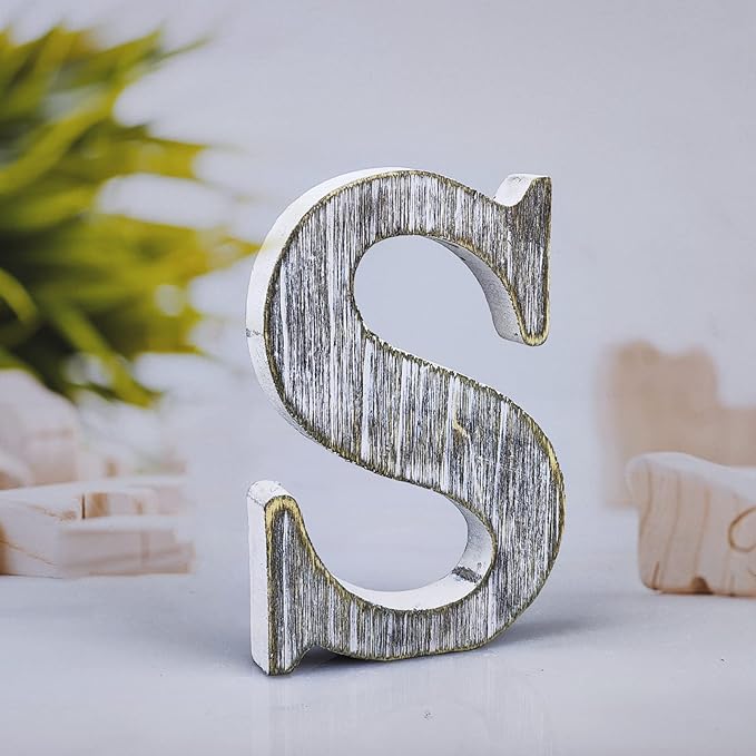 Amazon.com: WOODOUNAI 4 Inch Wood Letters Unfinished Rustic Wood ...