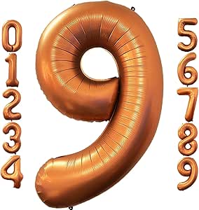 Amazon.com: Lovoir 40 Inch Orange Number 9 Balloon Large Size Jumbo ...