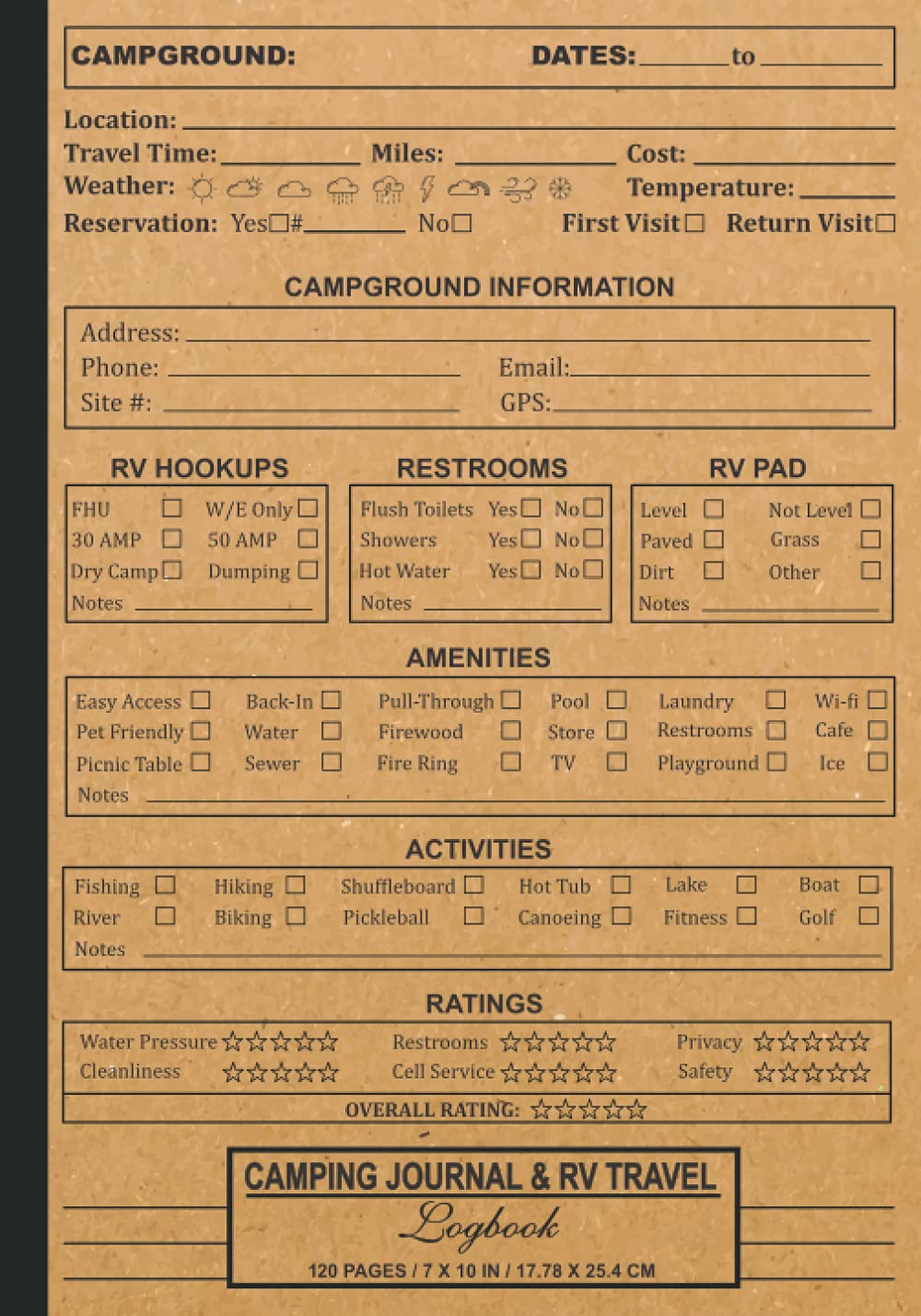 Camping Journal and RV Travel Log Book: Family Camping Memory Keepsake ...