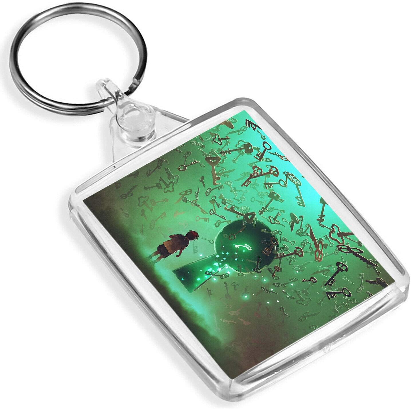 Amazon.com: Destination Vinyl Keyrings Fantasy Portal Keyring Green Key ...