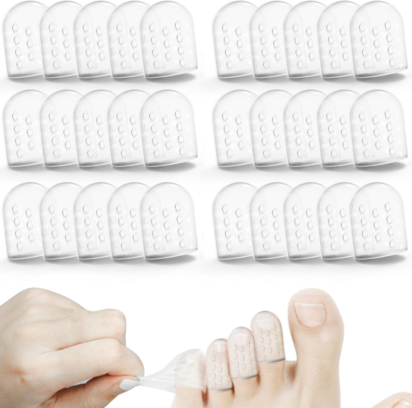 Amazon.com: 30Pcs Silicone Anti-Friction Toe Protector Women ...
