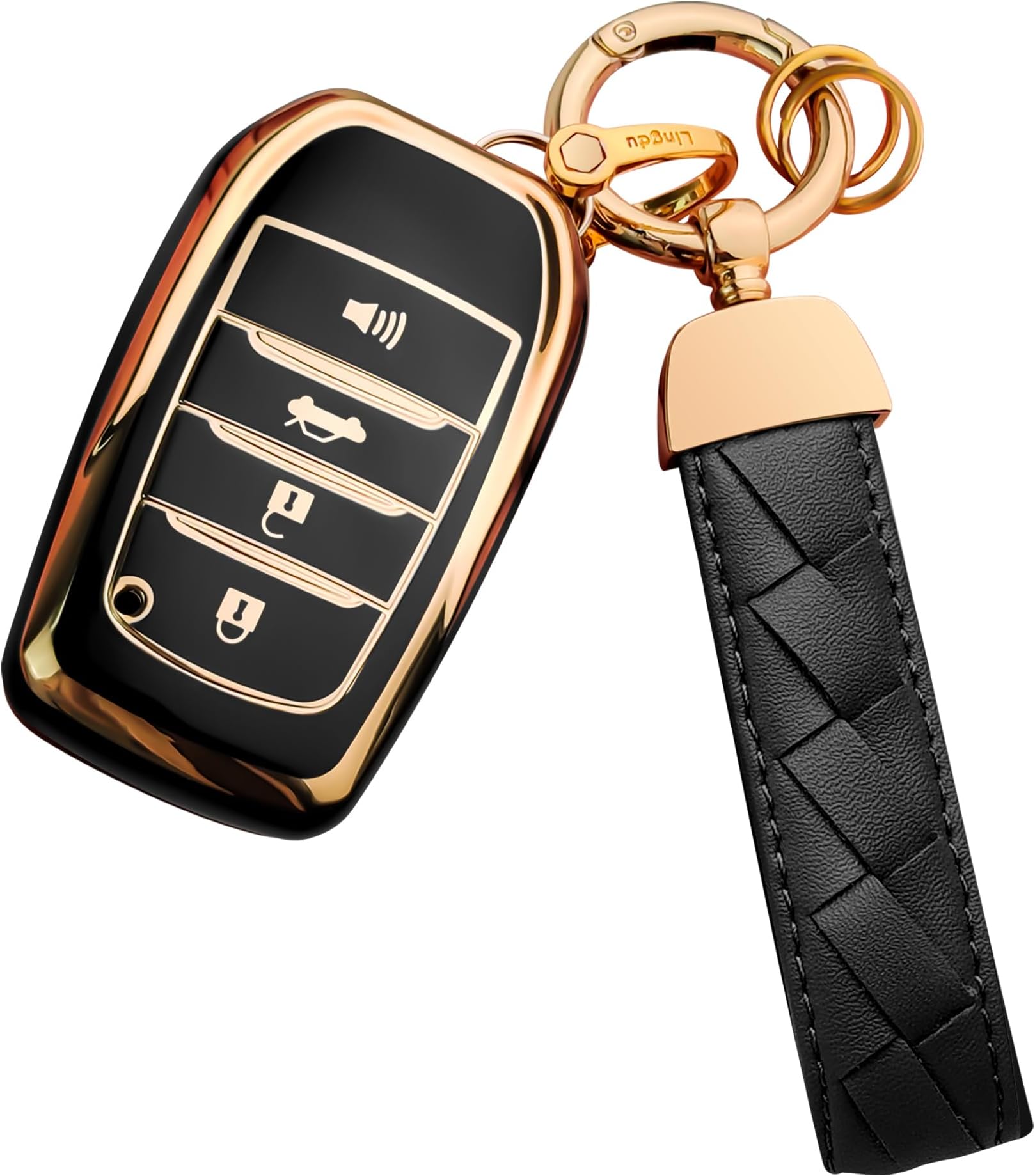 Amazon.com: Bqepe for Toyota Key Fob Cover Keychain Fit for 2019-2024 ...