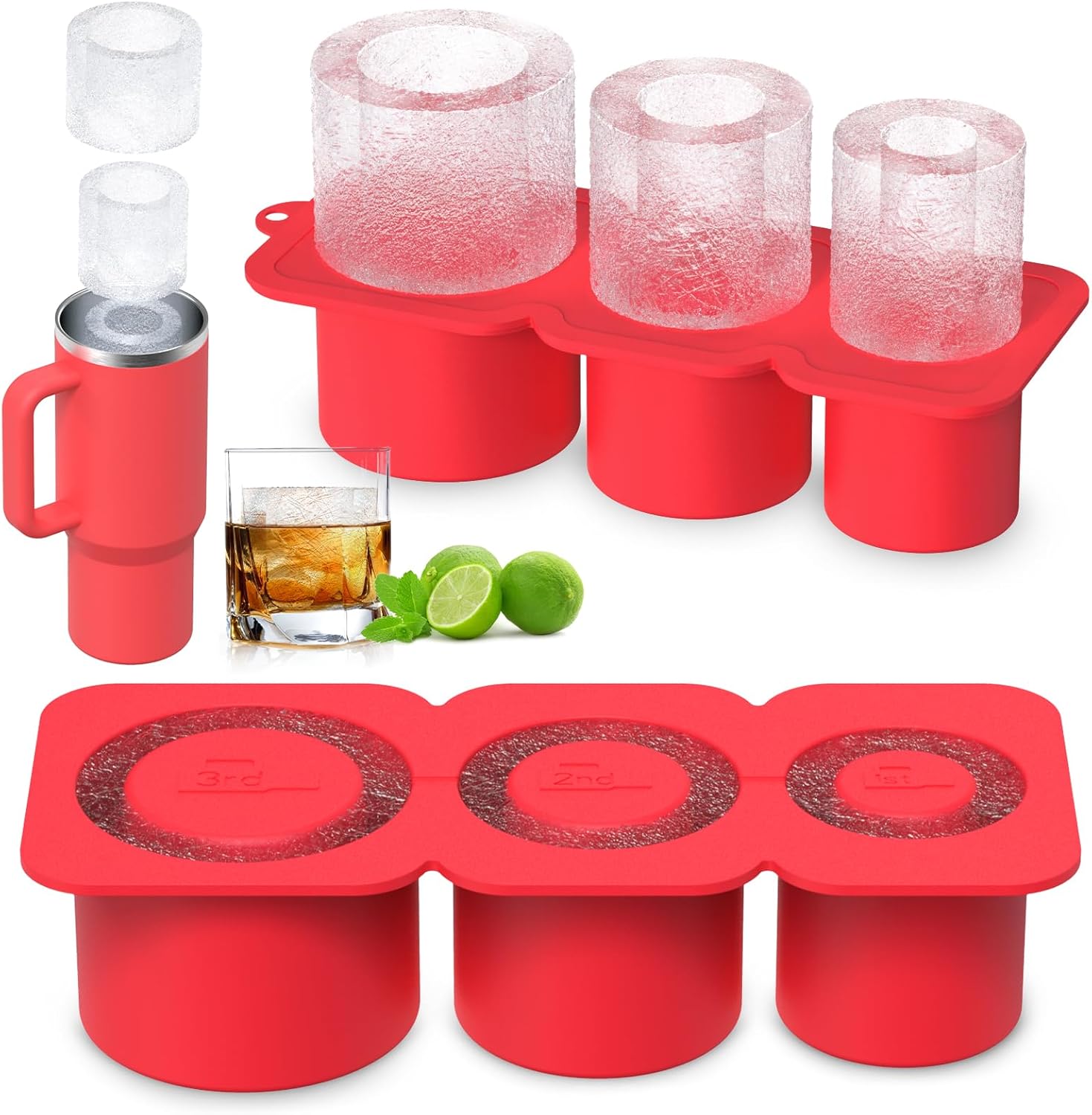 Amazon.com: Ice Cube Tray for Stanley Cup- Silicone Ice Cube Molds With ...