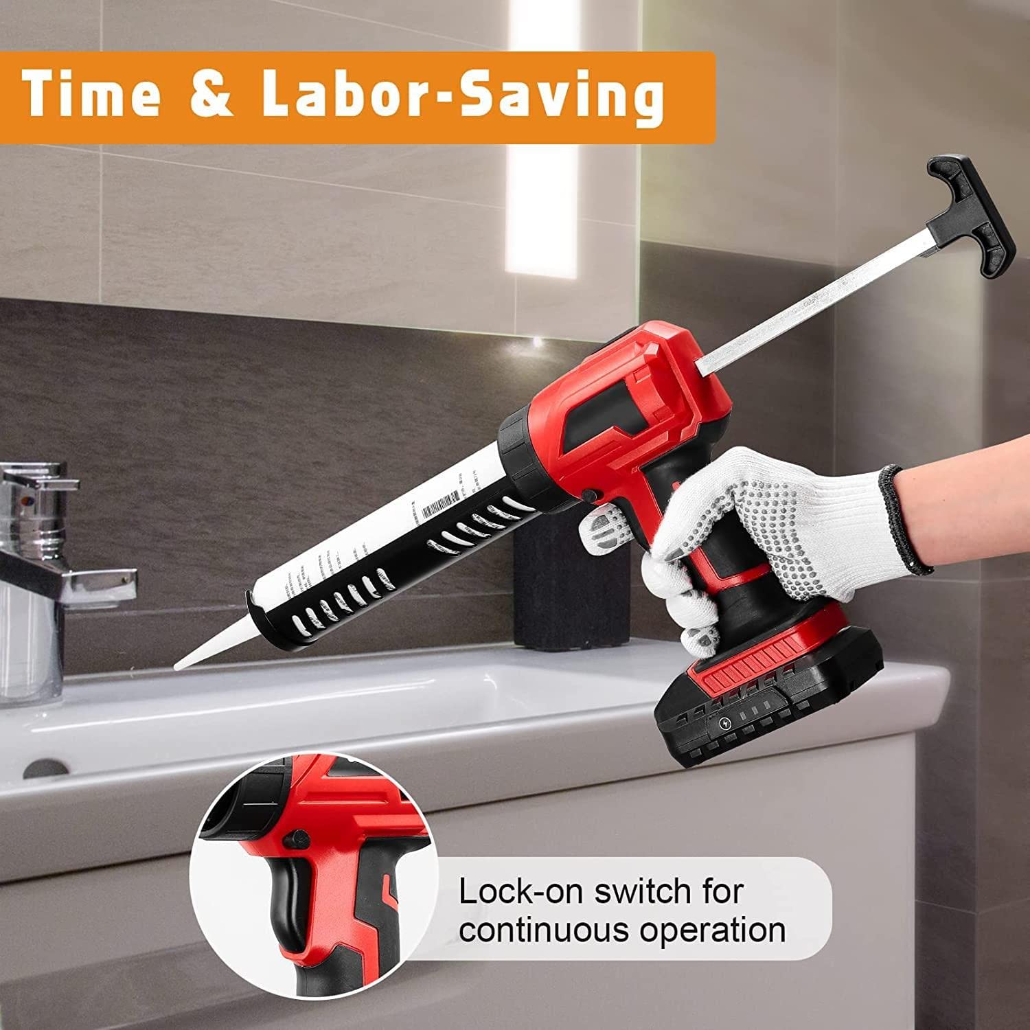 Snapklik.com : EAGLEG Cordless Caulking Gun, 20V 4 Adjustable Speed ...