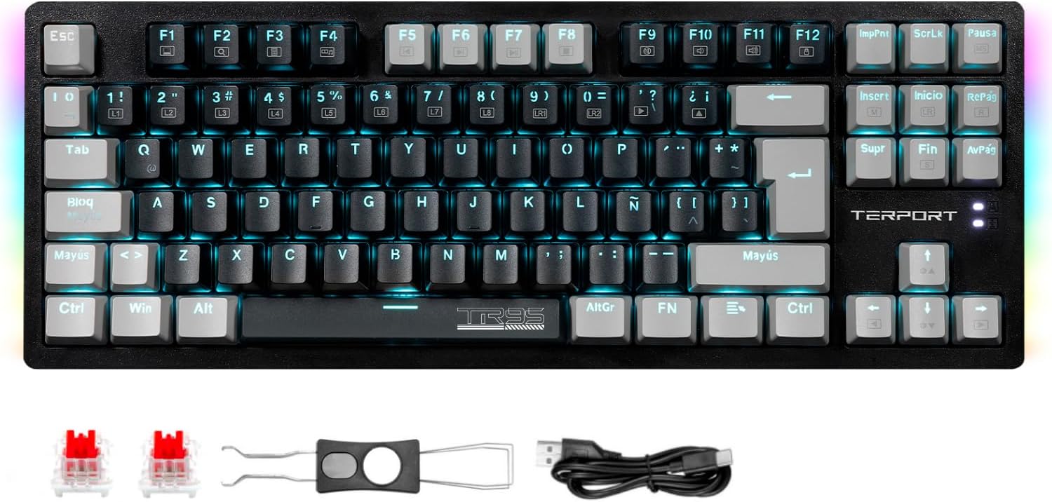 Machenike K500A-B61W 60% teclado mecánico inalámbrico para juegos, 61 ...