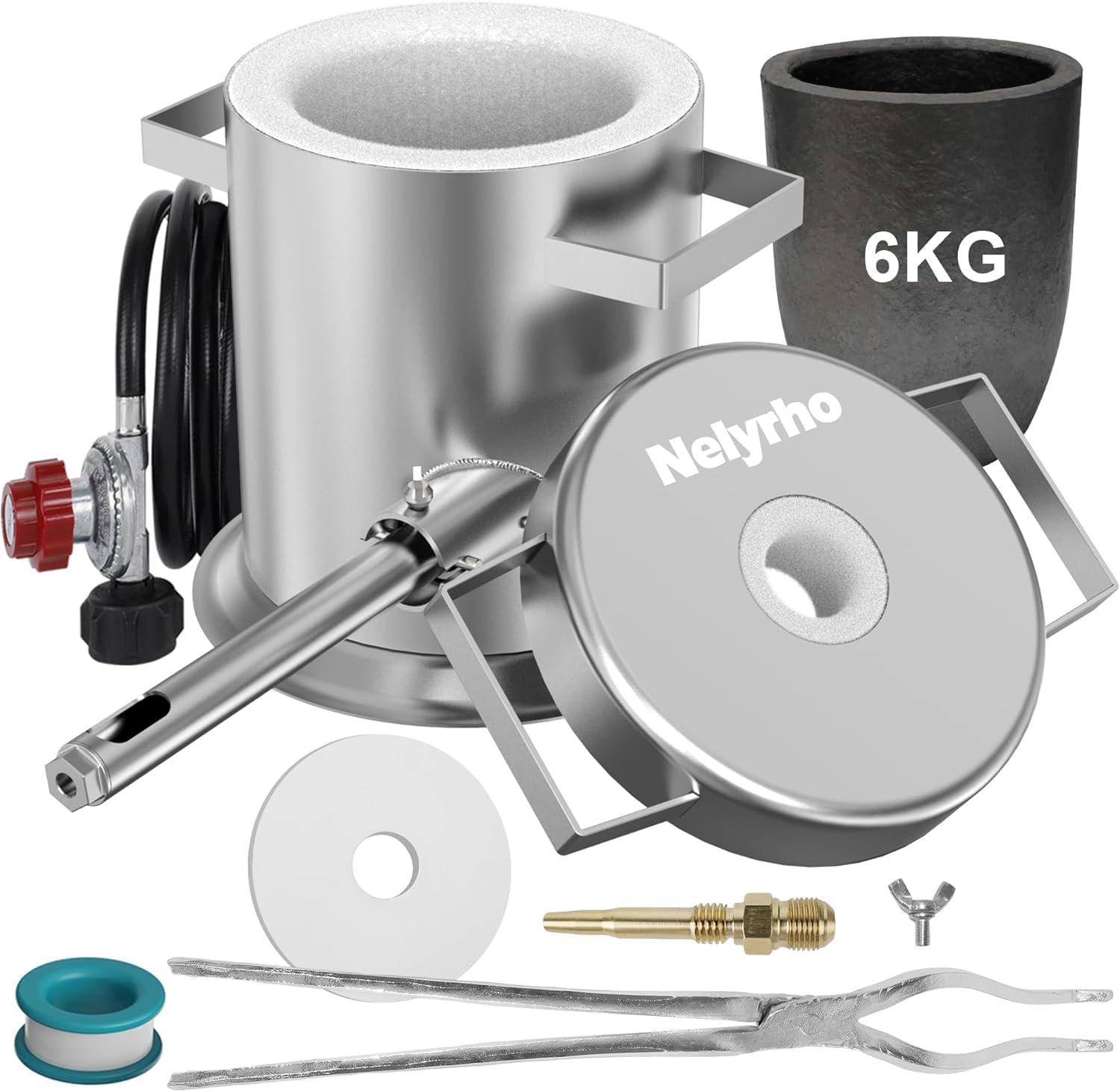 Amazon.com: Nelyrho 6kg Stainless Steel Propane Melting Furnace Kit ...
