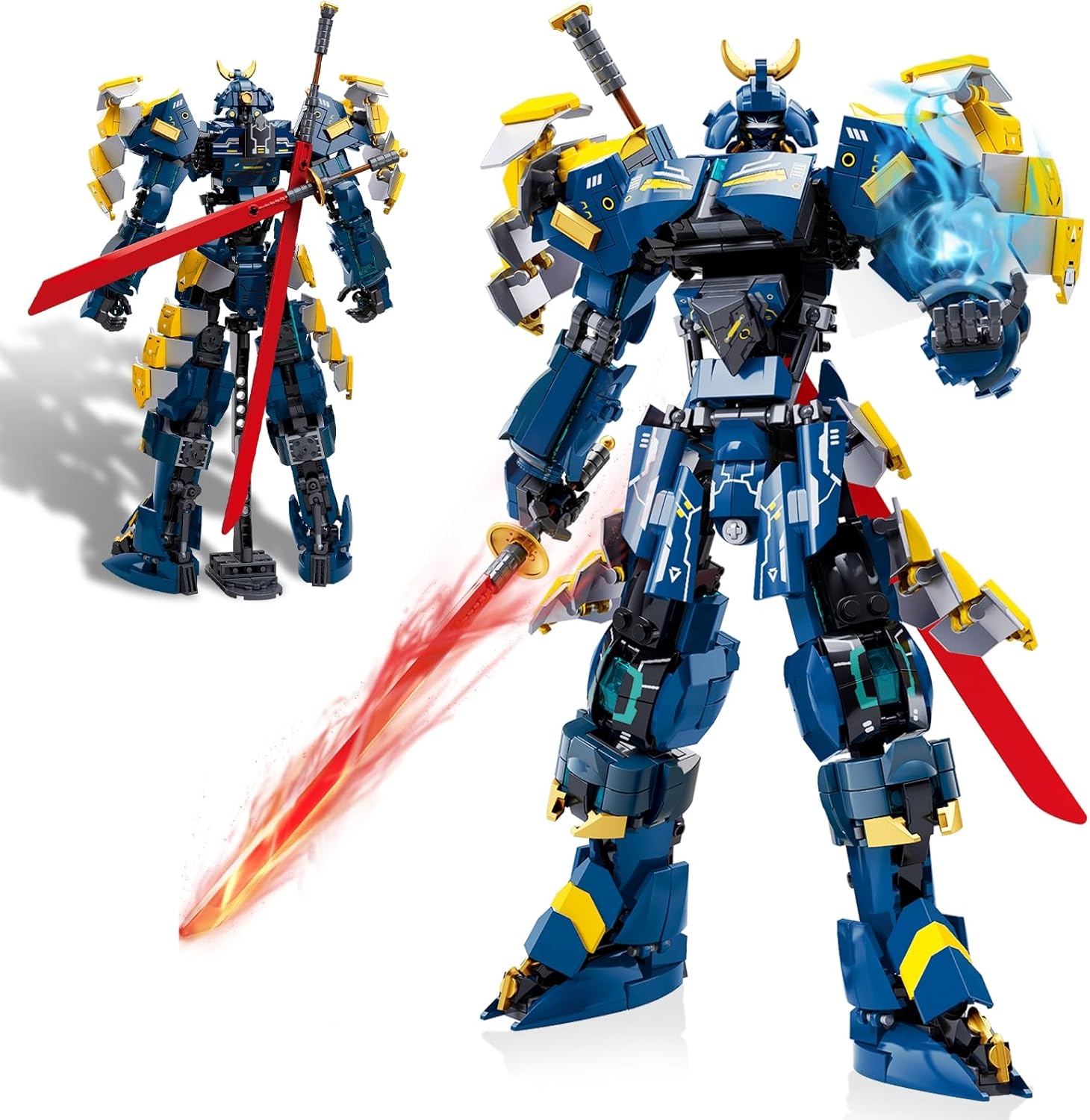 Amazon.com: HIGH GODO Samurai Mech Warrior Building Set, Double Swords ...