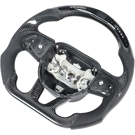 Amazon.com: Carbon Fiber LED Display Lights Steering Wheel Perforated ...