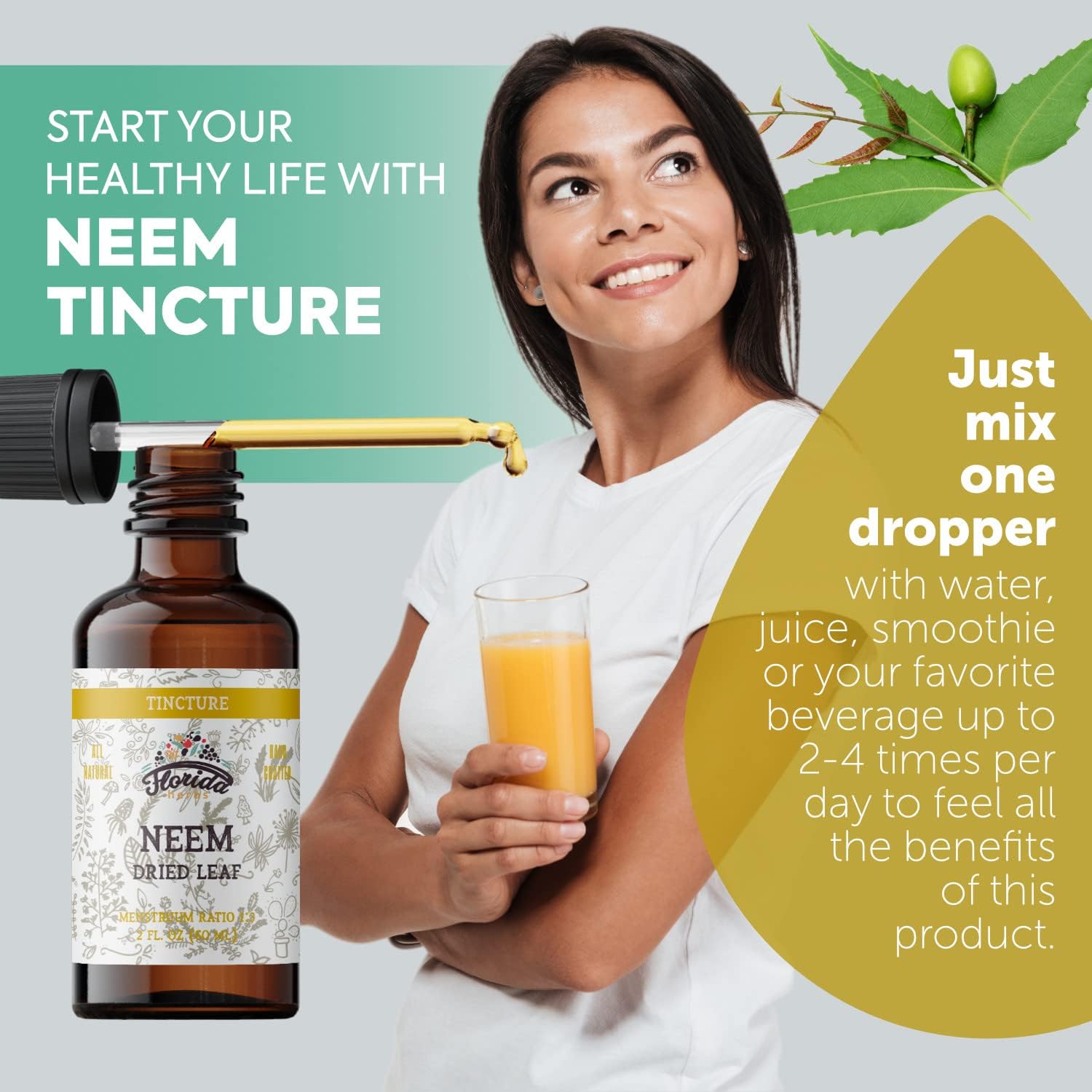 Neem tintura orgánico, extracto de neem, gotas de neem (Azadirachta ...