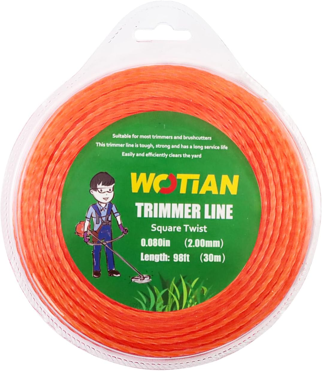 Amazon.com : [ 2 Pcs ] Trimmer Line 15m/49Ft .095''(2.4 mm) Trimmer ...