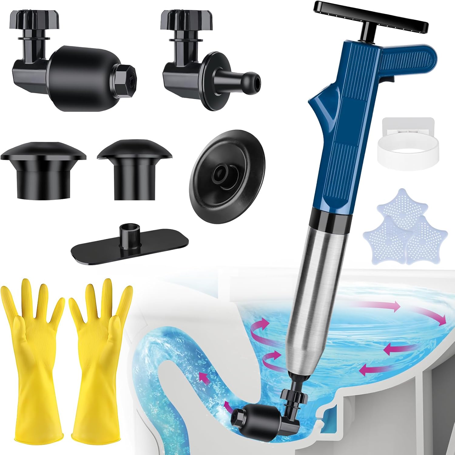 Amazon.com: NiHome 120 PSI High Pressure Air Toilet Plunger with Built ...