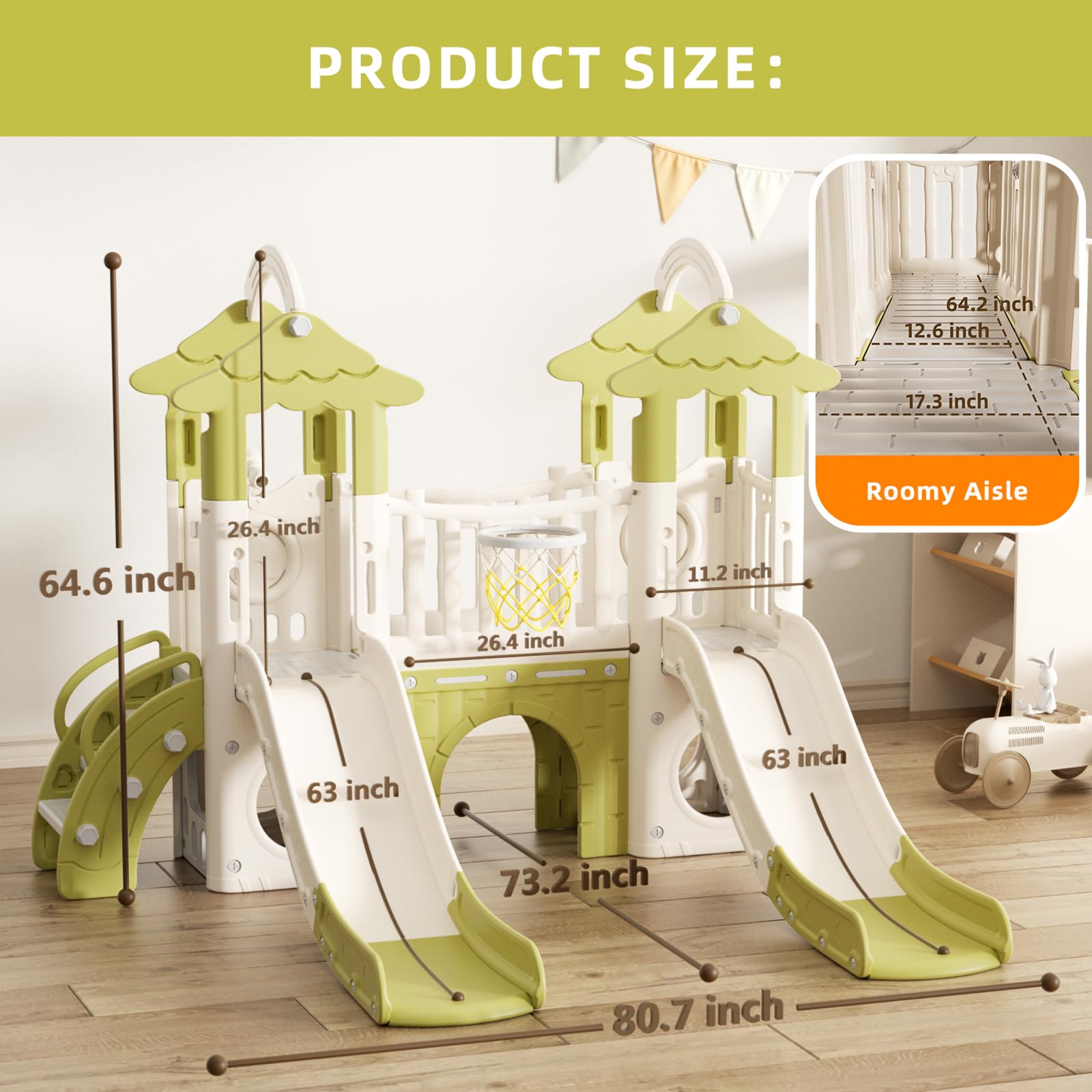 Playground Accessories XJD 10-in-1 Toddler Slide Playset - Jungle Tree ...