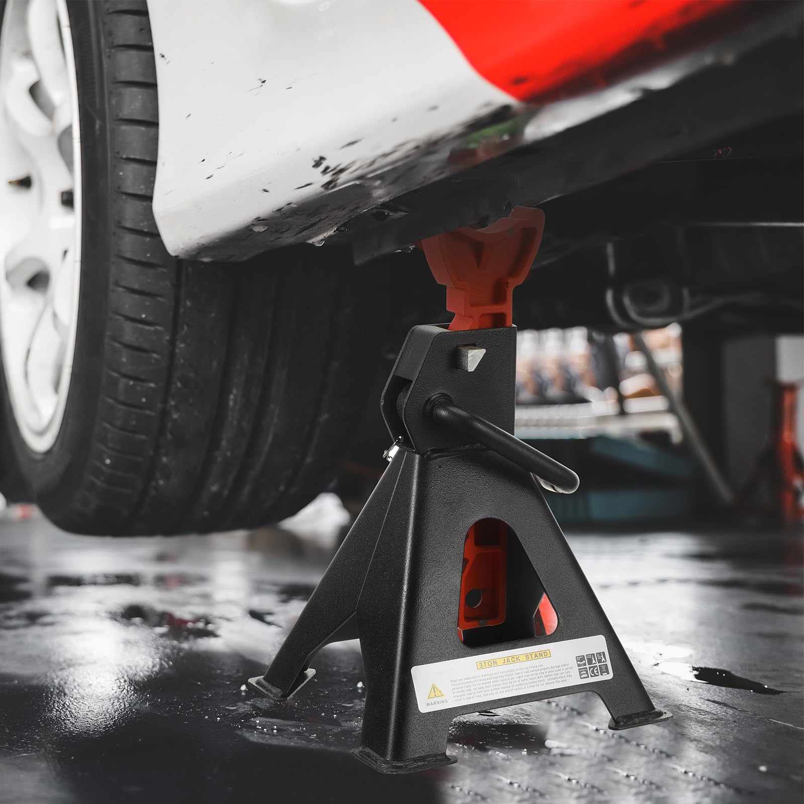 Snapklik.com : Gisafai 1 Pair 3 Ton 6600 Lbs Heavy Duty Jack Stands Adjustable Ratchet Car ...