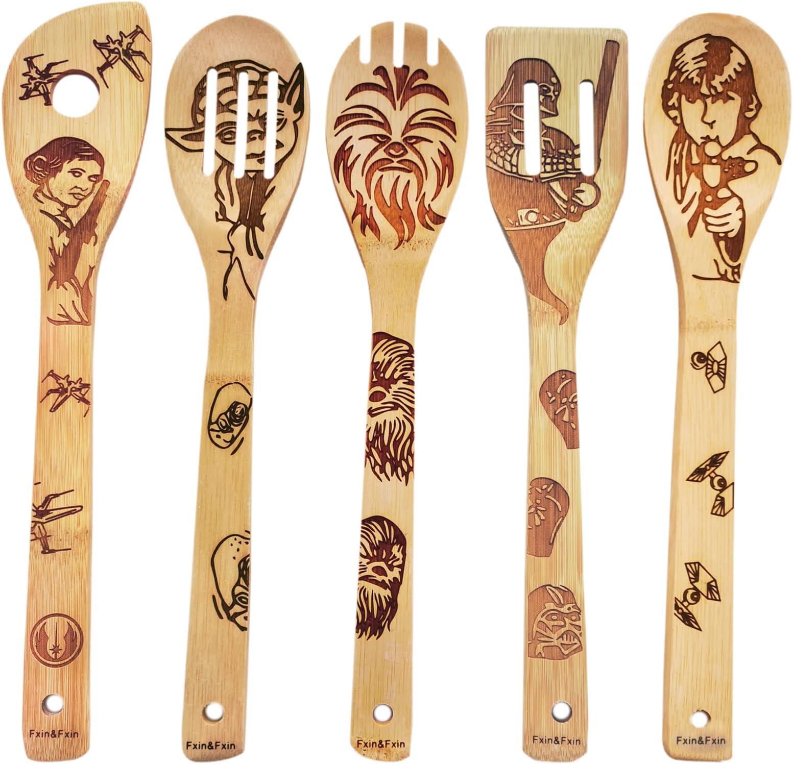 Amazon.com: Star War Burned Wooden Spoons Utensil Set Gift Idea Cooking ...