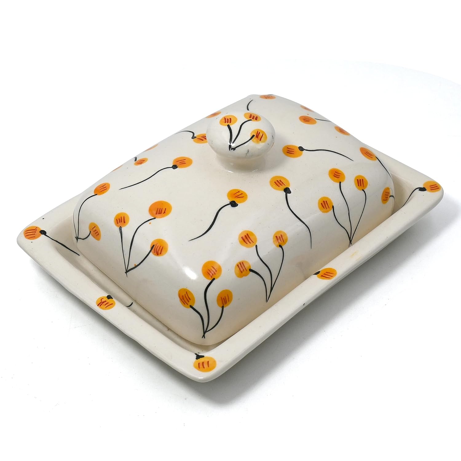 Buy Amoorcart Ceramic Butter Dish Butter Box with lid, Large Butter ...