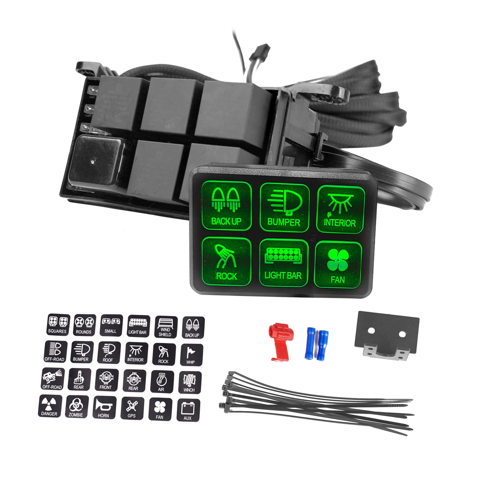 Amazon.com: Riasdy 6 Gang Switch Panel Universal Automatic LED On-Off ...