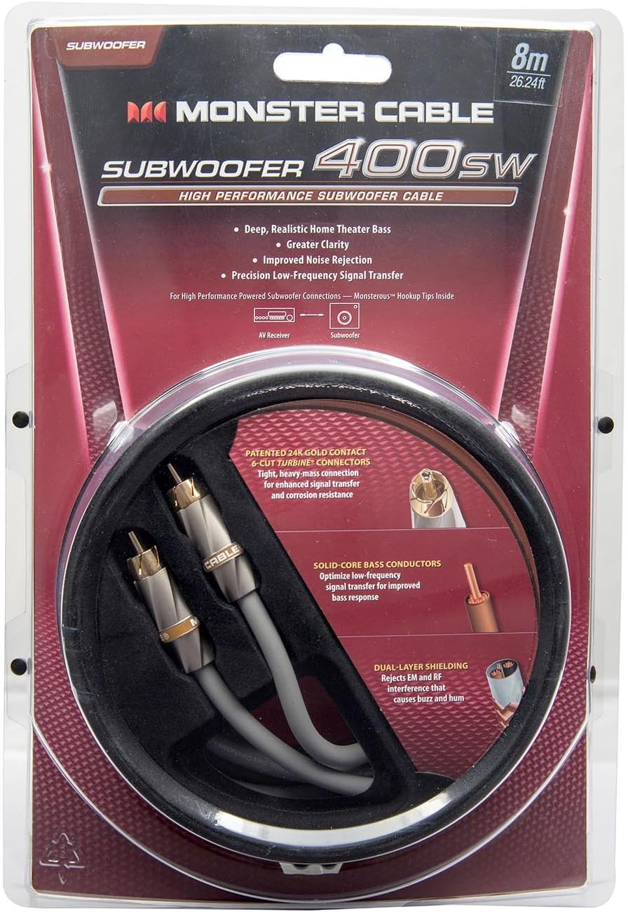 Amazon.com: Monster 400SW Subwoofer Cable, 8 Meter (MC 400SW-8M ...