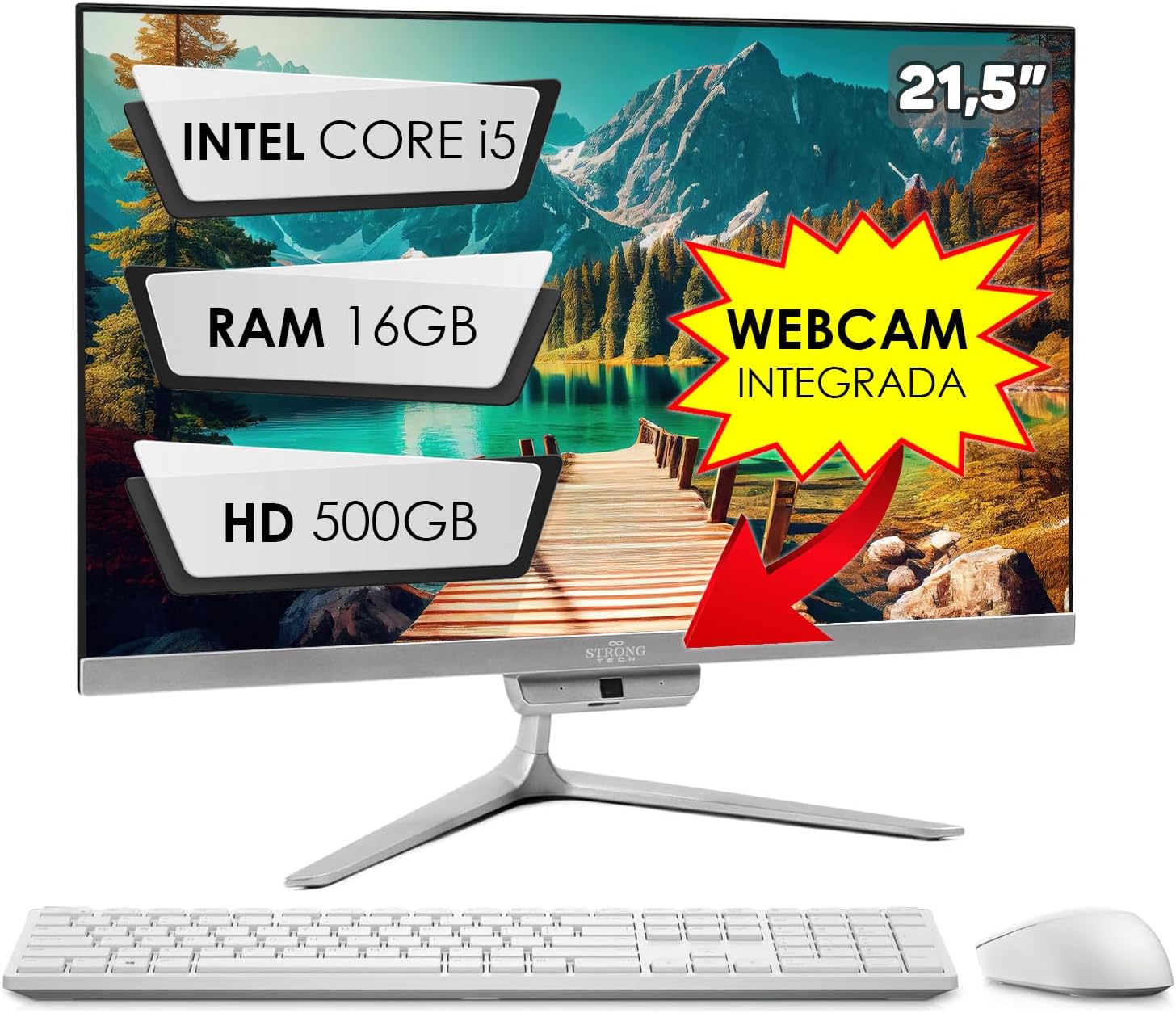 Computador Completo All In One Intel Core i5 21,5" Full HD 16GB HD ...