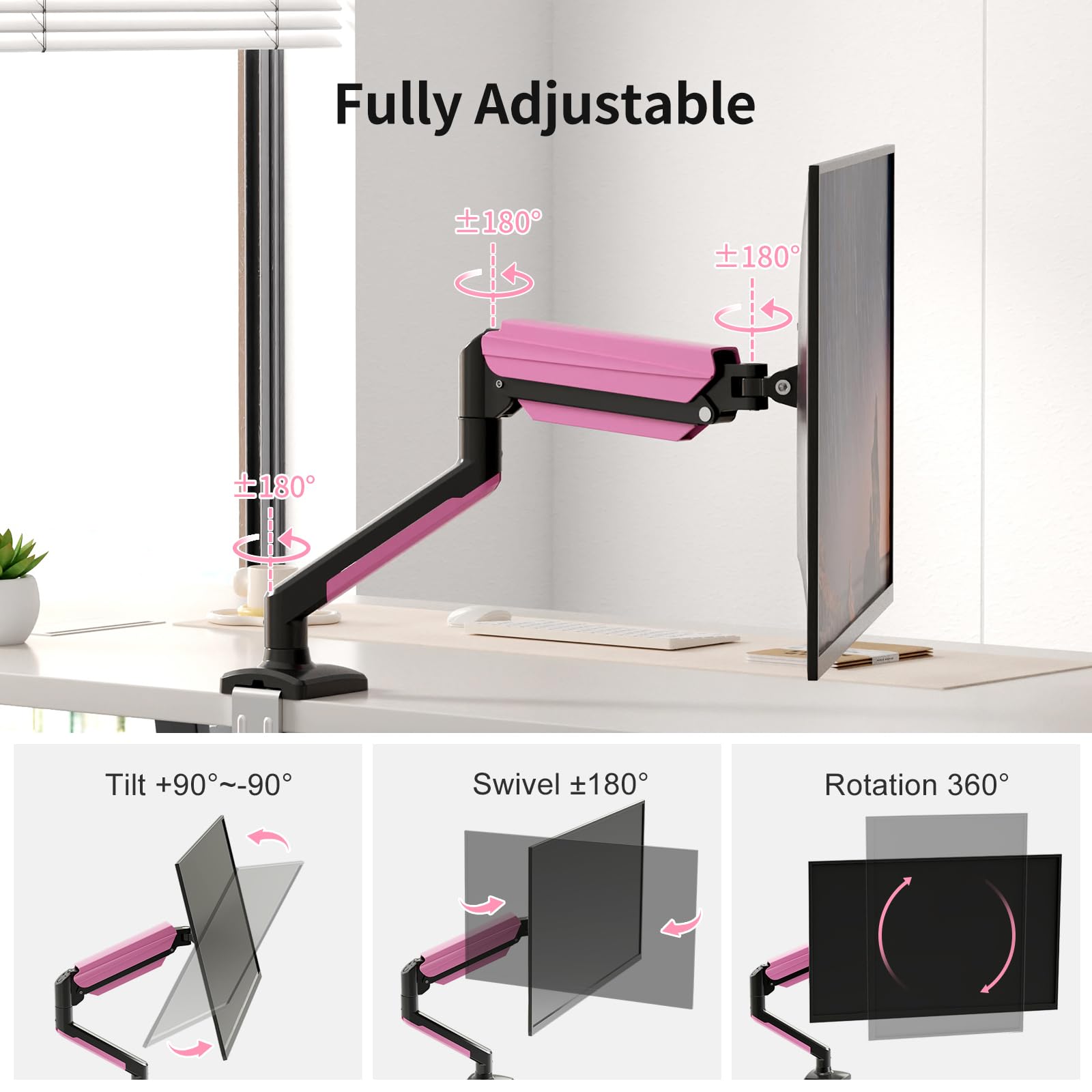 Snapklik.com : Suptek Monitor Mount Stand, Single Gas Spring Monitor ...