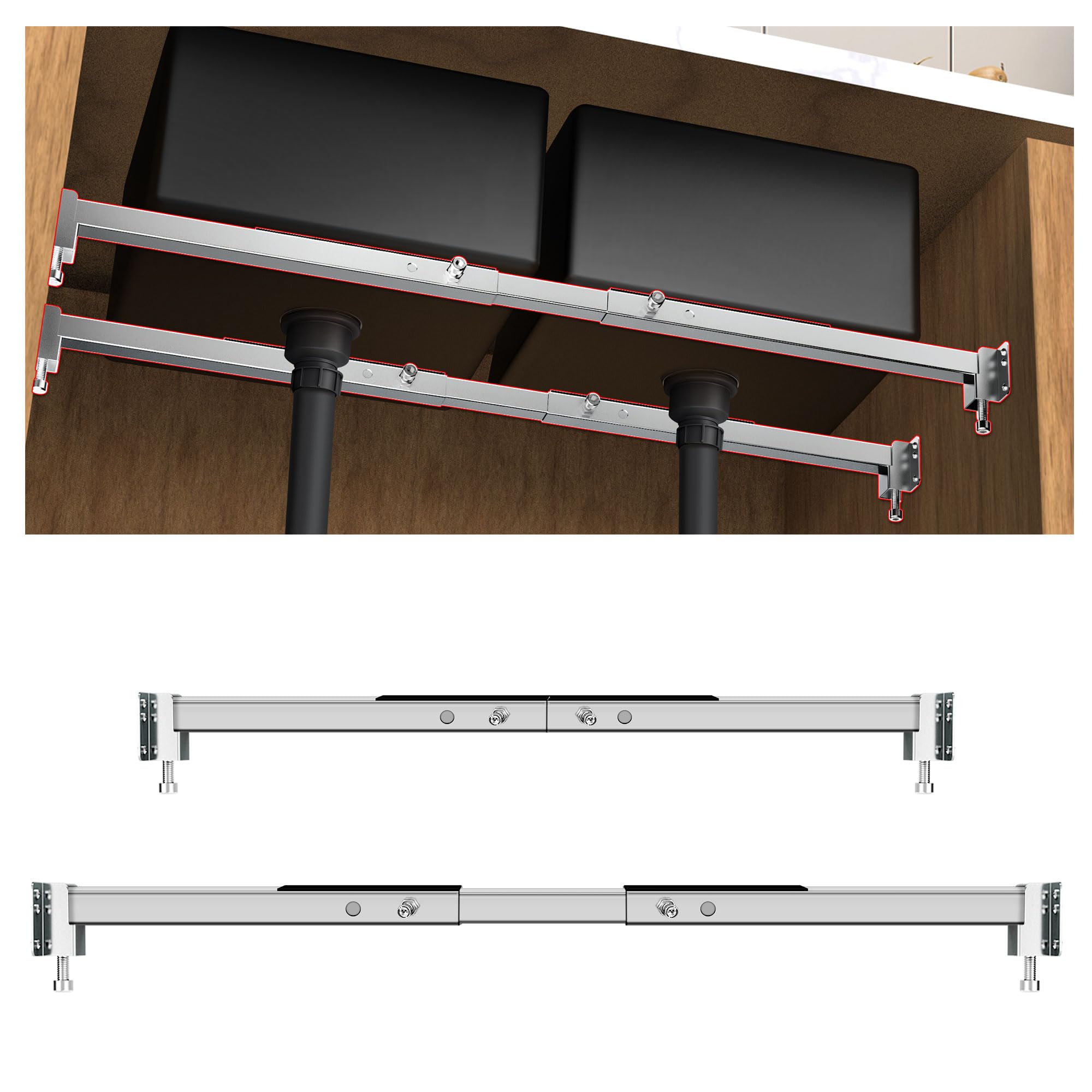 Snapklik.com : Qualward Undermount Sink Brackets,Adjustable Undermount ...