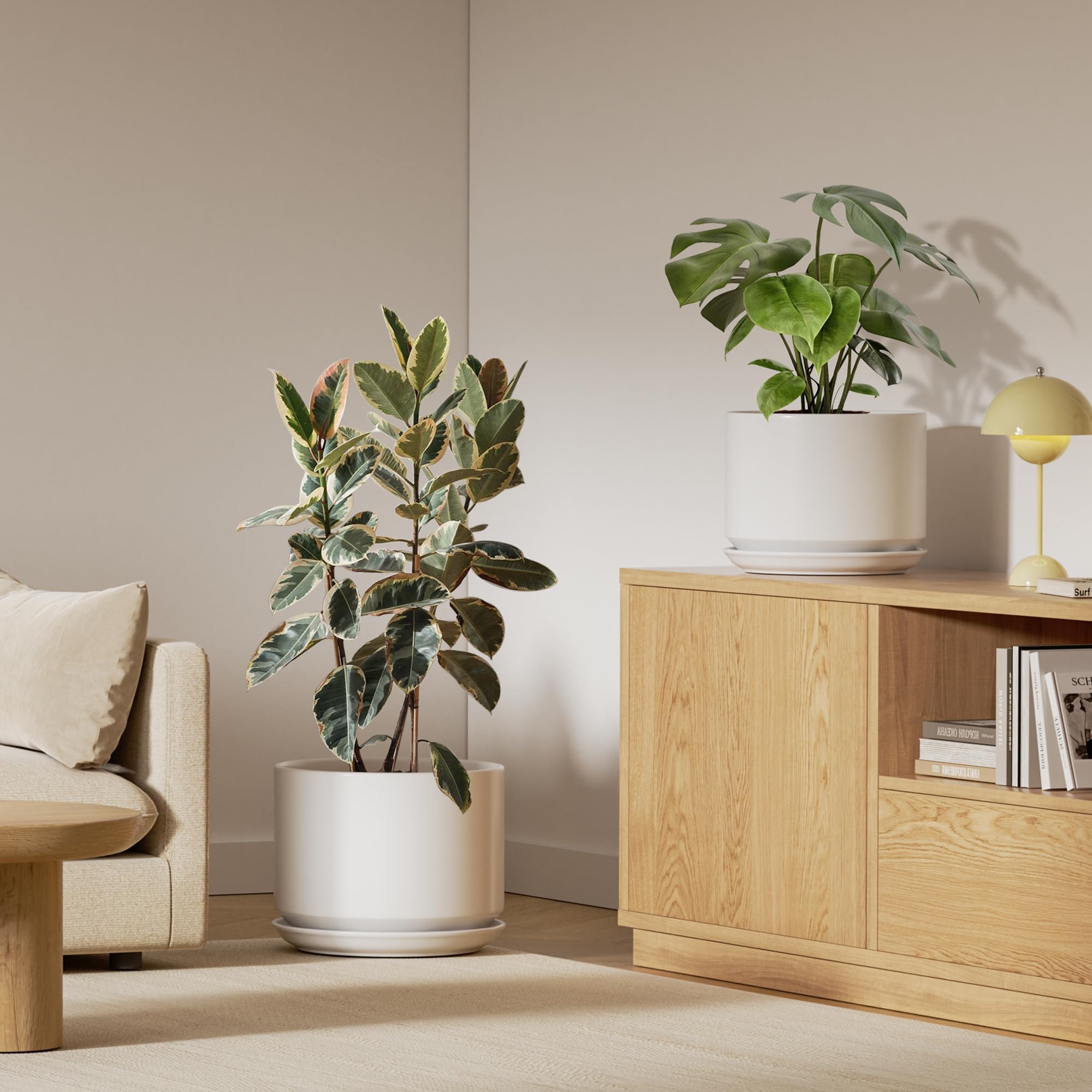 Amazon.com : LE TAUCI Ceramic Plant Pots, Set of 2, 10 Inch 12 Inch ...