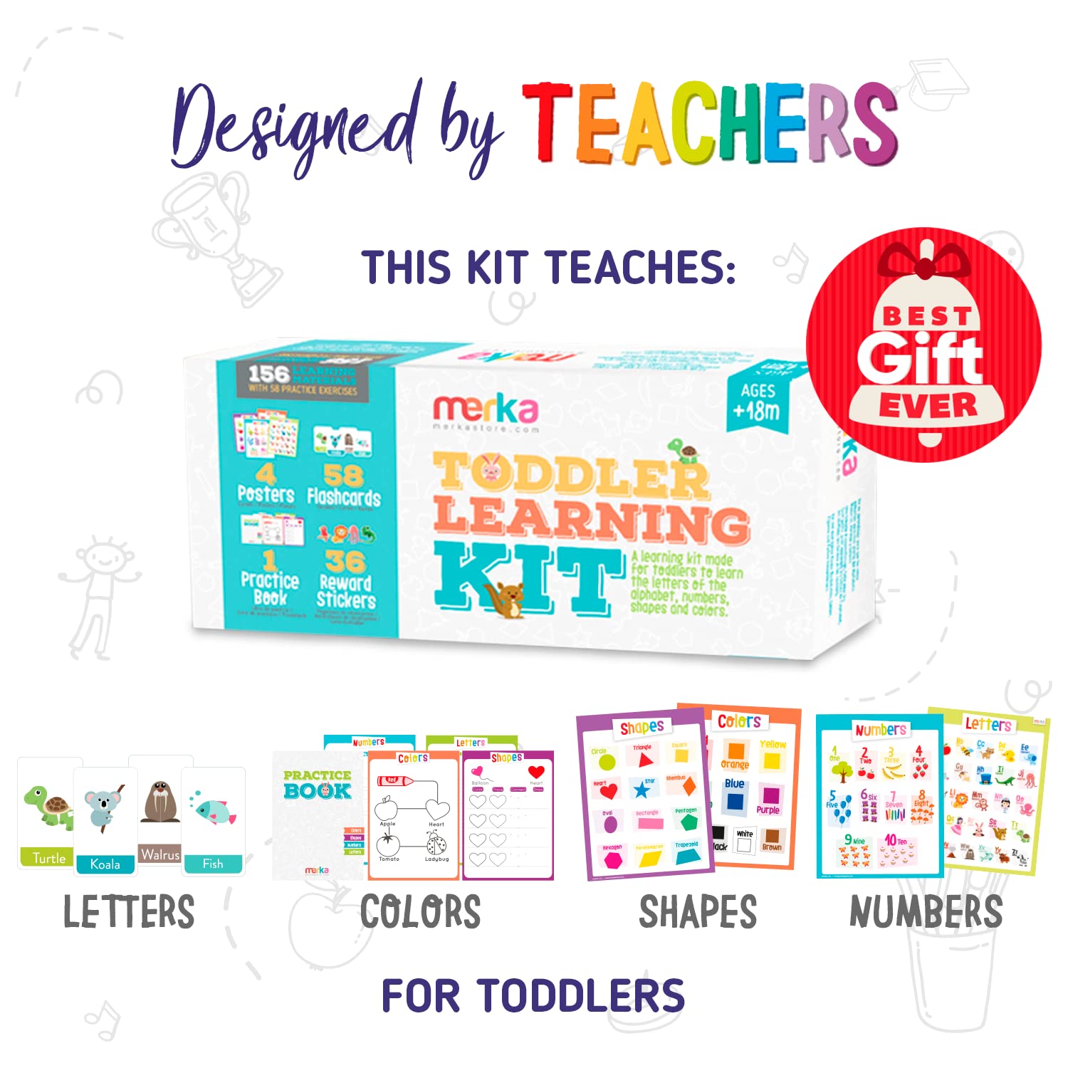 merka Toddler Learning Kit: Letters, Numbers, Shapes and Colors ...