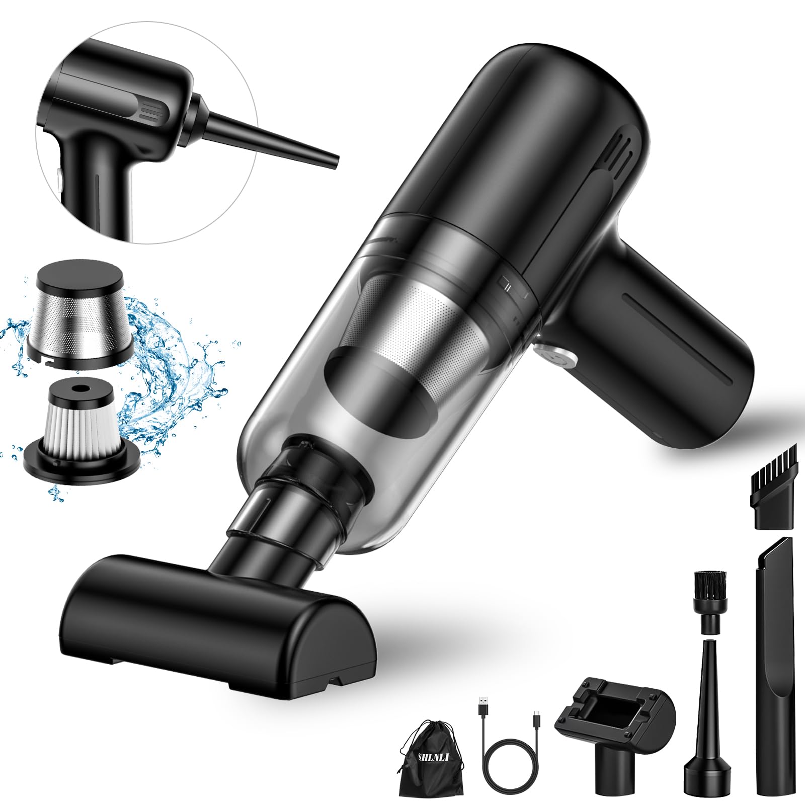 Amazon.com - SHLNLI Car Vacuum, Mini Handheld Vacuum Cordless, Portable ...