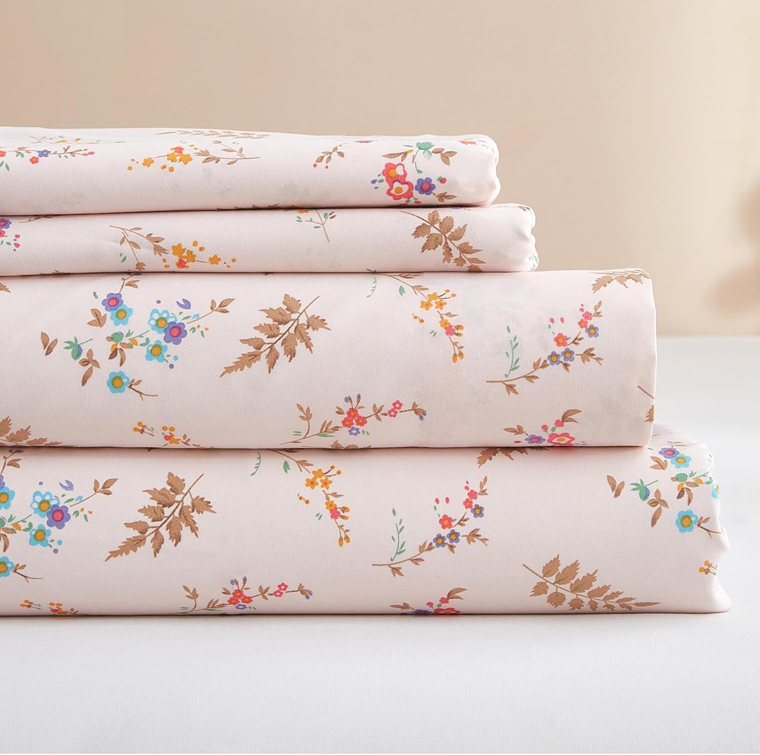HighBuy Ultra Soft Queen Sheets Set - Pink Floral Sheets Cooling Bed ...