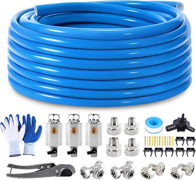 Shop Air Line Kit 3/4"×100'&200'&300' Compressed Air Line Kit, HDPE ...