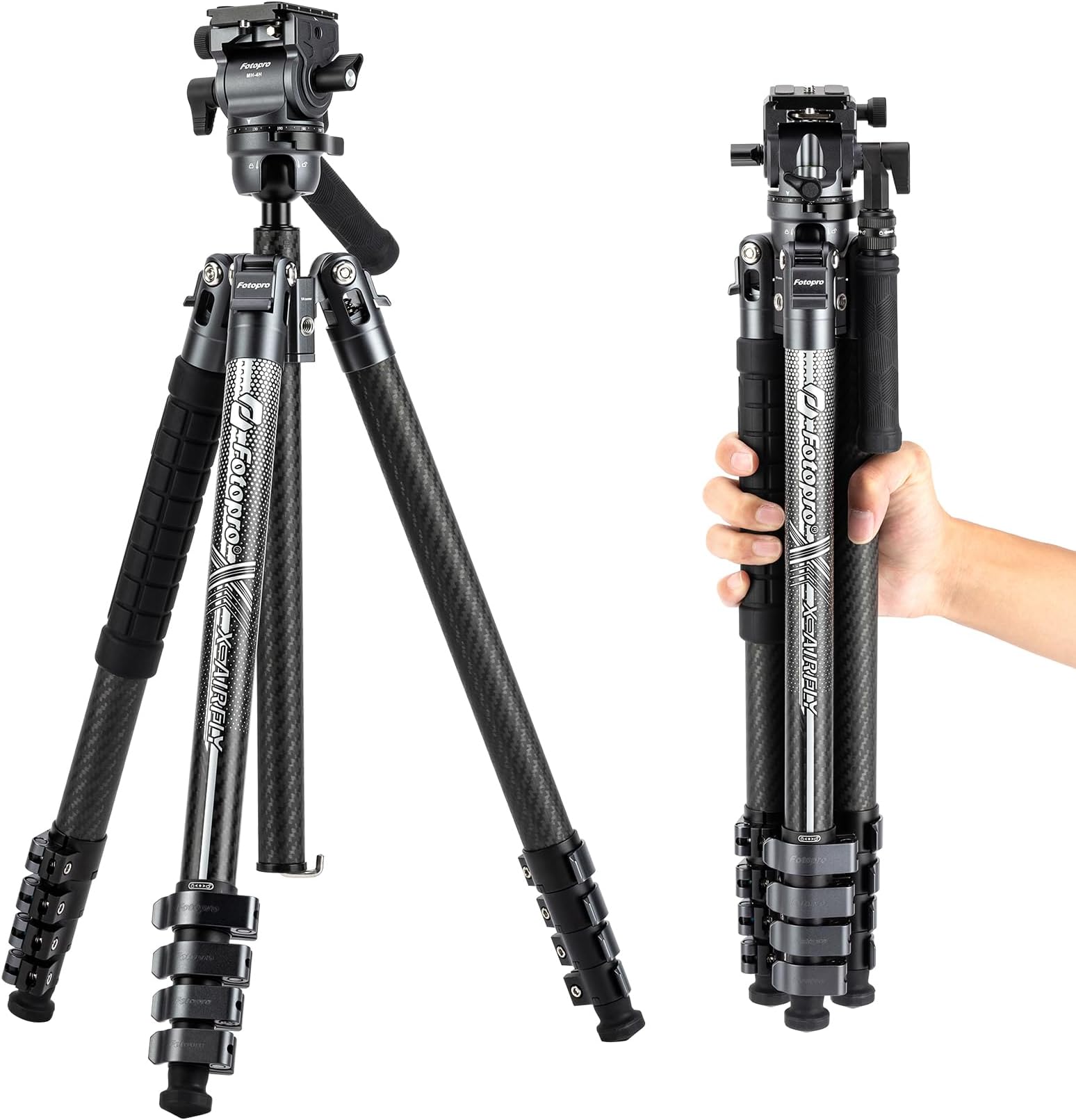 Amazon.com : Fotopro Carbon Fiber Tripod 65 Inch Travel Tripod for ...