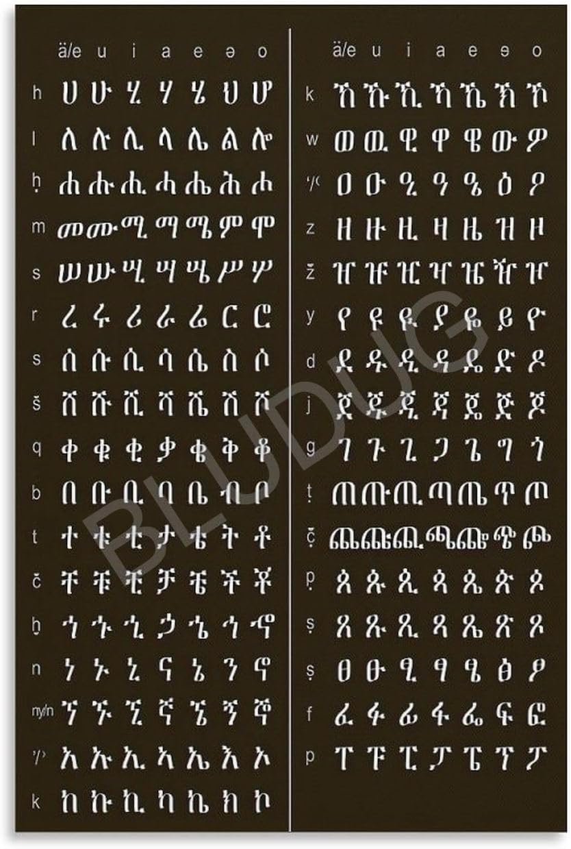 Amazon.com: BLUDUG Amharic Educational Poster Home Wall Decoration in ...
