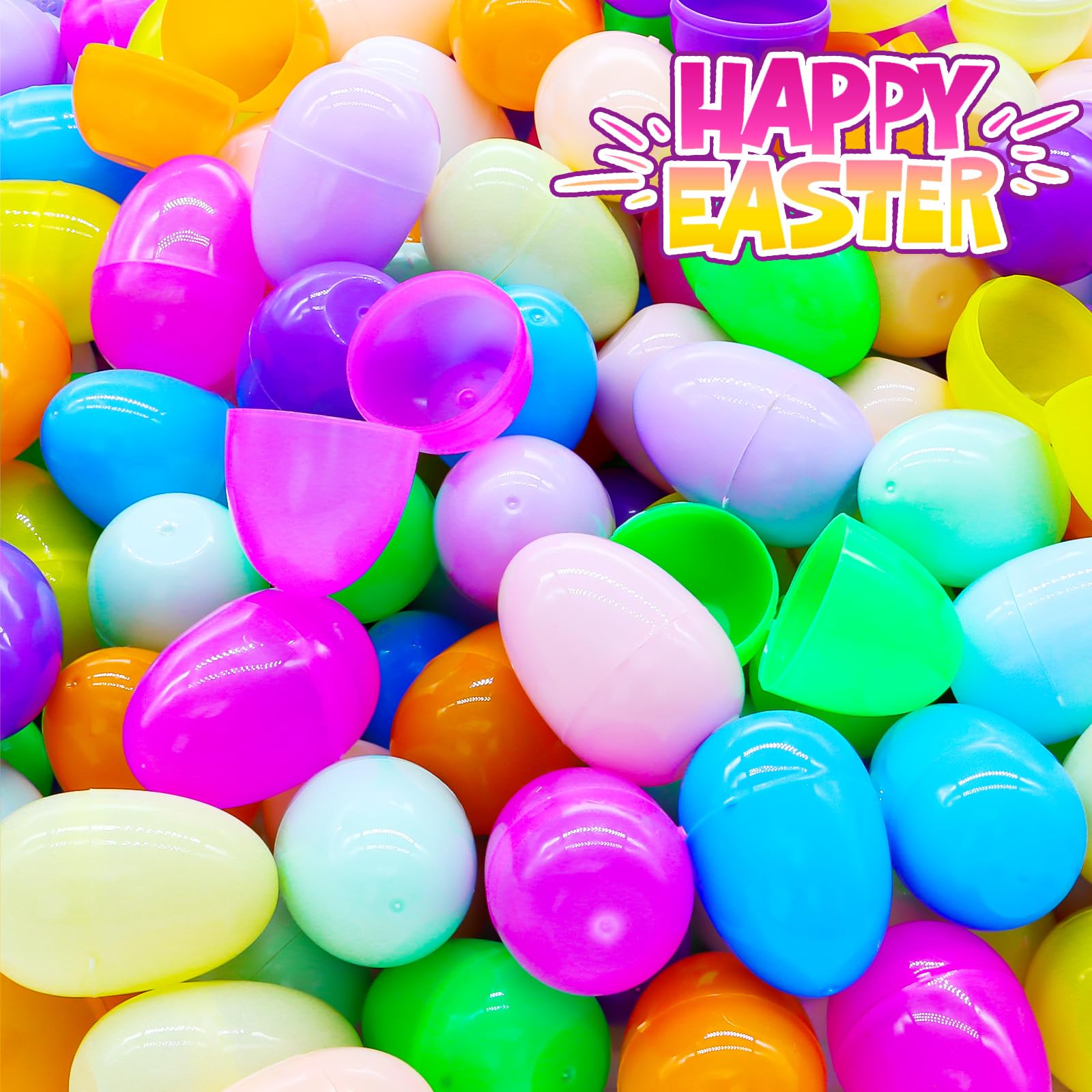 Snapklik.com : 50Pcs Plastic Fillable Easter Eggs,Assorted Colorful Easter Eggs Bulk For Egg ...