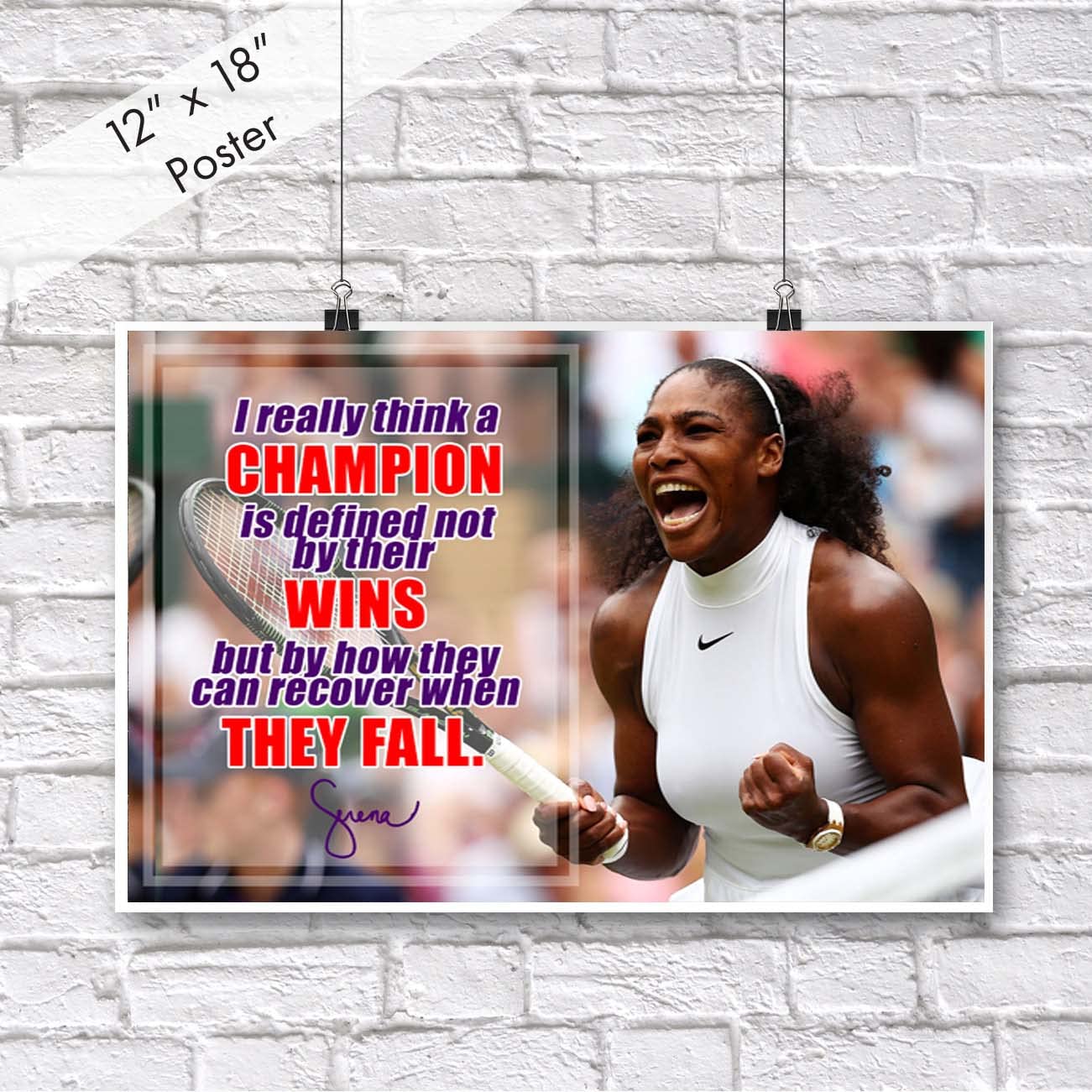 Serena Book Quotes Serena Williams Poster, Tennis Quotes, Motivational