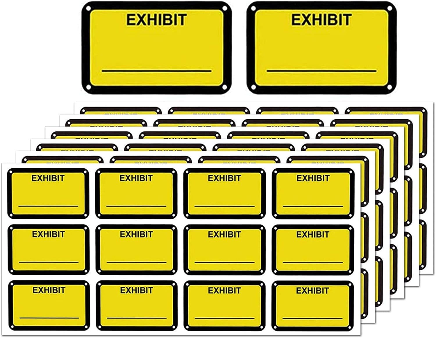 Amazon.com : 300 Pcs Legal Exhibit Stickers 1.65 x 1 Inches Fluorescent ...