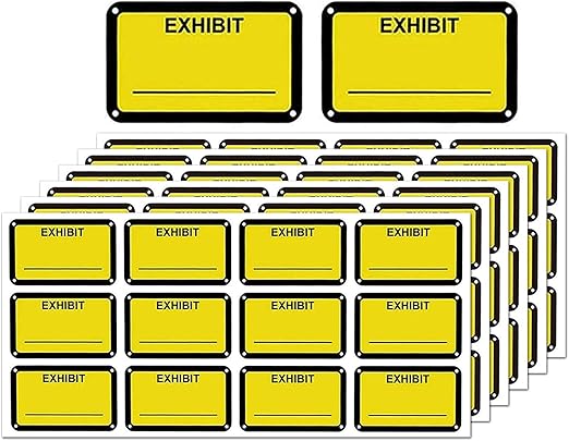Amazon.com : 300 Pcs Legal Exhibit Stickers 1.65 x 1 Inches Fluorescent ...