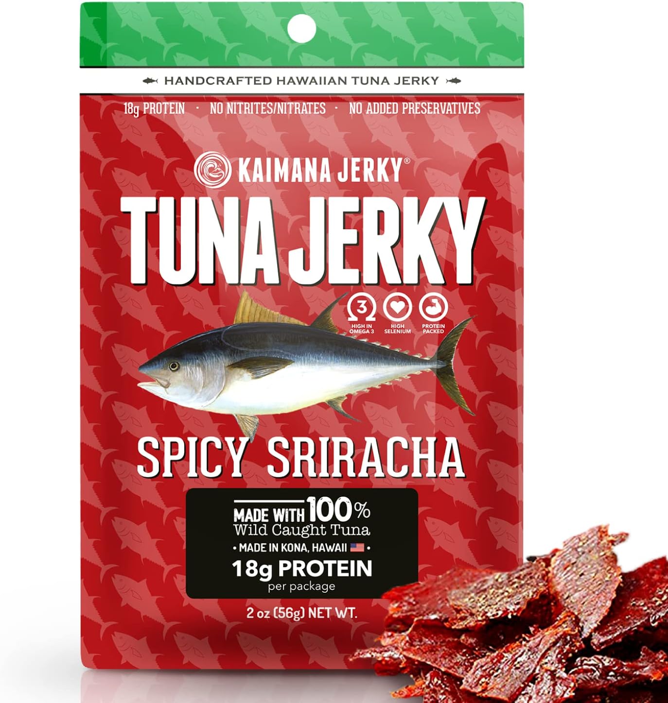 Amazon.com: Kaimana Ahi Tuna Jerky Sriracha 2 Ounce - Paleo Style ...