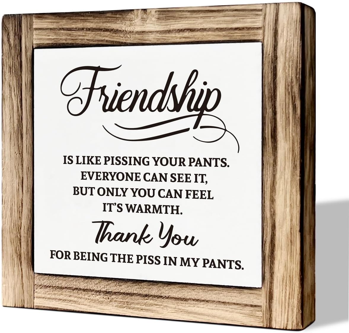 Amazon.com: JXZOLQ Friendship Decor Sign, Rustic Wooden Tabletop Decor ...